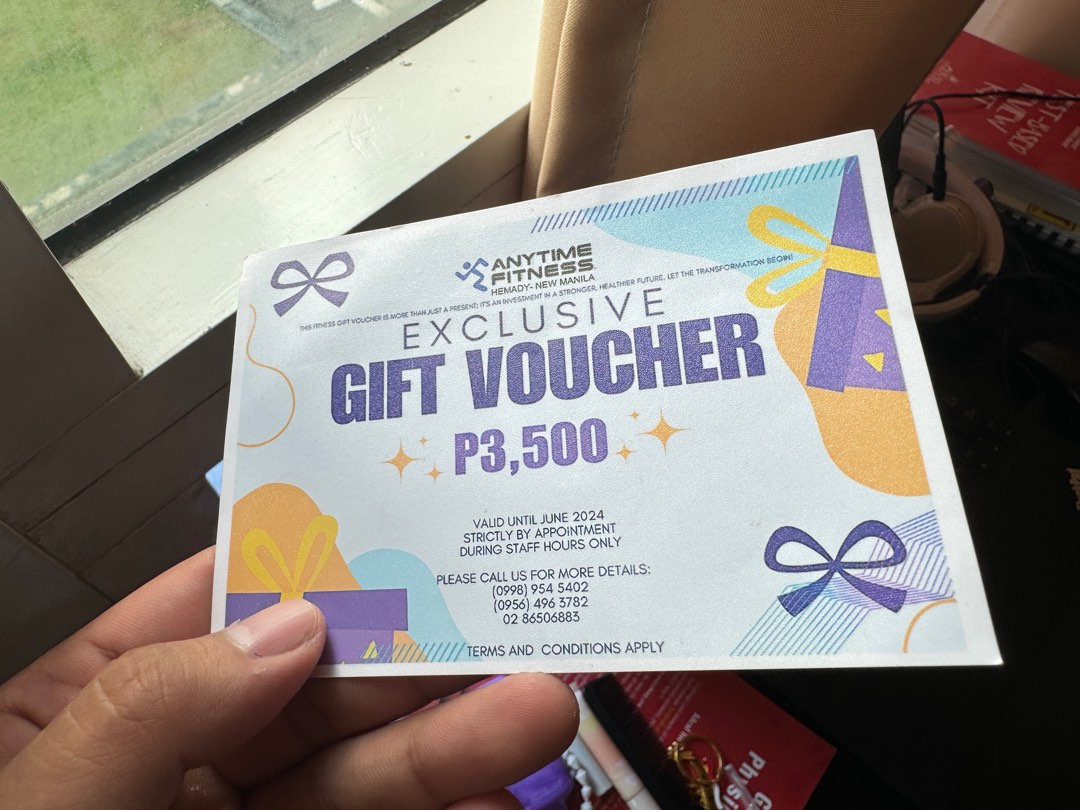 Anytime Fitness GC worth 3500, Tickets & Vouchers, Vouchers on Carousell