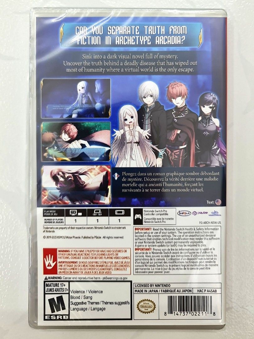 Archetype Arcadia *Brand New and Sealed* (Mature 17+ / Kemco & PQube ...