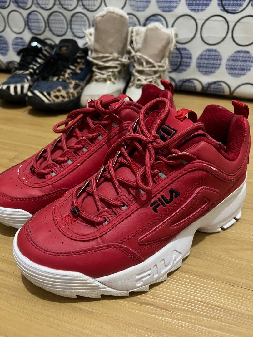 Authentic Red Fila Disruptor, Men's Fashion, Footwear, Sneakers on ...