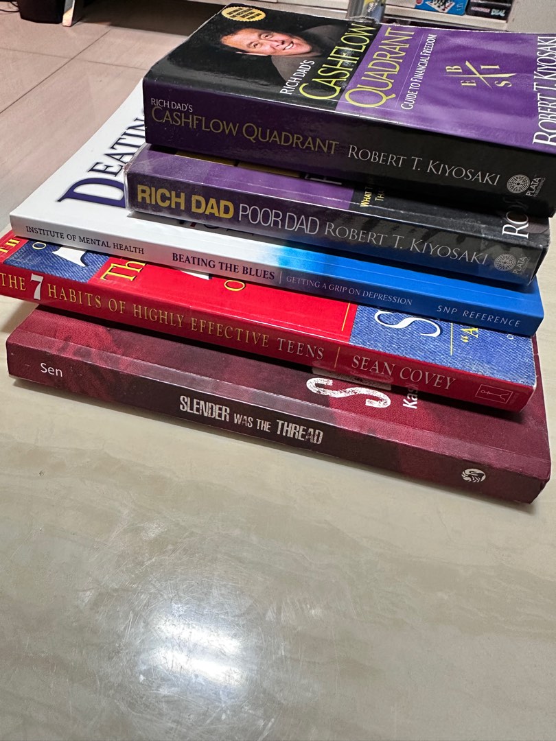 Books - Slender was the line, 7 habits of effective teens, Rich Dad ...