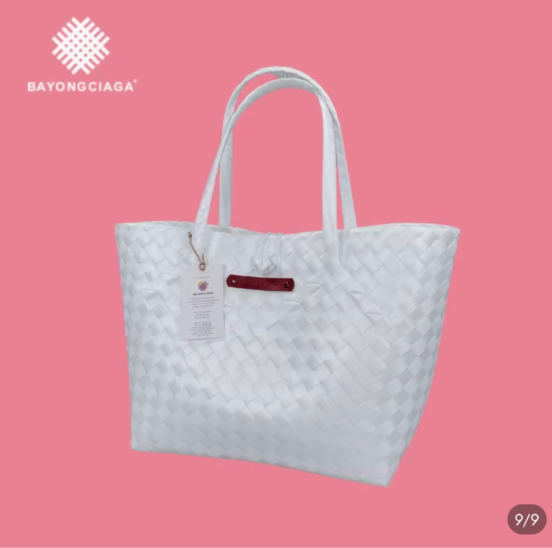 Brand New! Bayongciaga Luxe White Market Tote Weave Bayong Bag, Women's ...