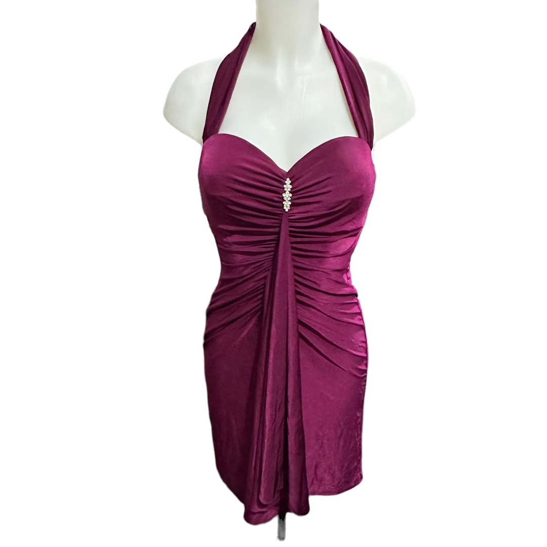 BRAND NEW ONYX by wendye chaitin gown halter ruched sheath prom dress ...