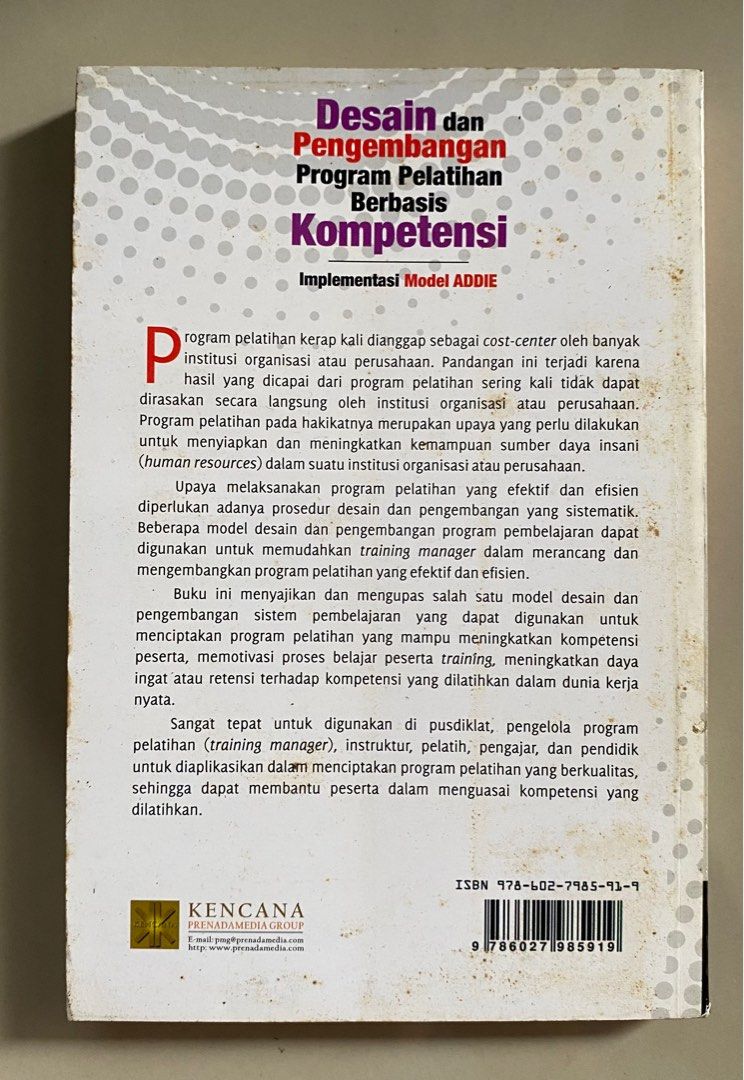 BUKU Desain dan Pengembangan Program Pelatihan Berbasis Kompetensi ... BUKU Desain dan Pengembangan Program Pelatihan Berbasis Kompetensi ...