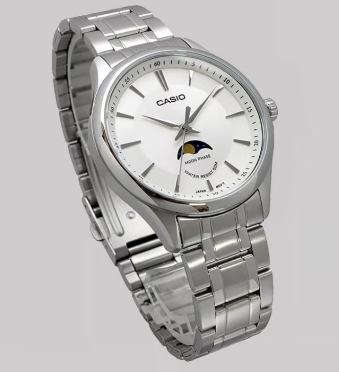 Casio Standard Vintage Analog Moon Phase/Phase/Moonphase Stainless ...