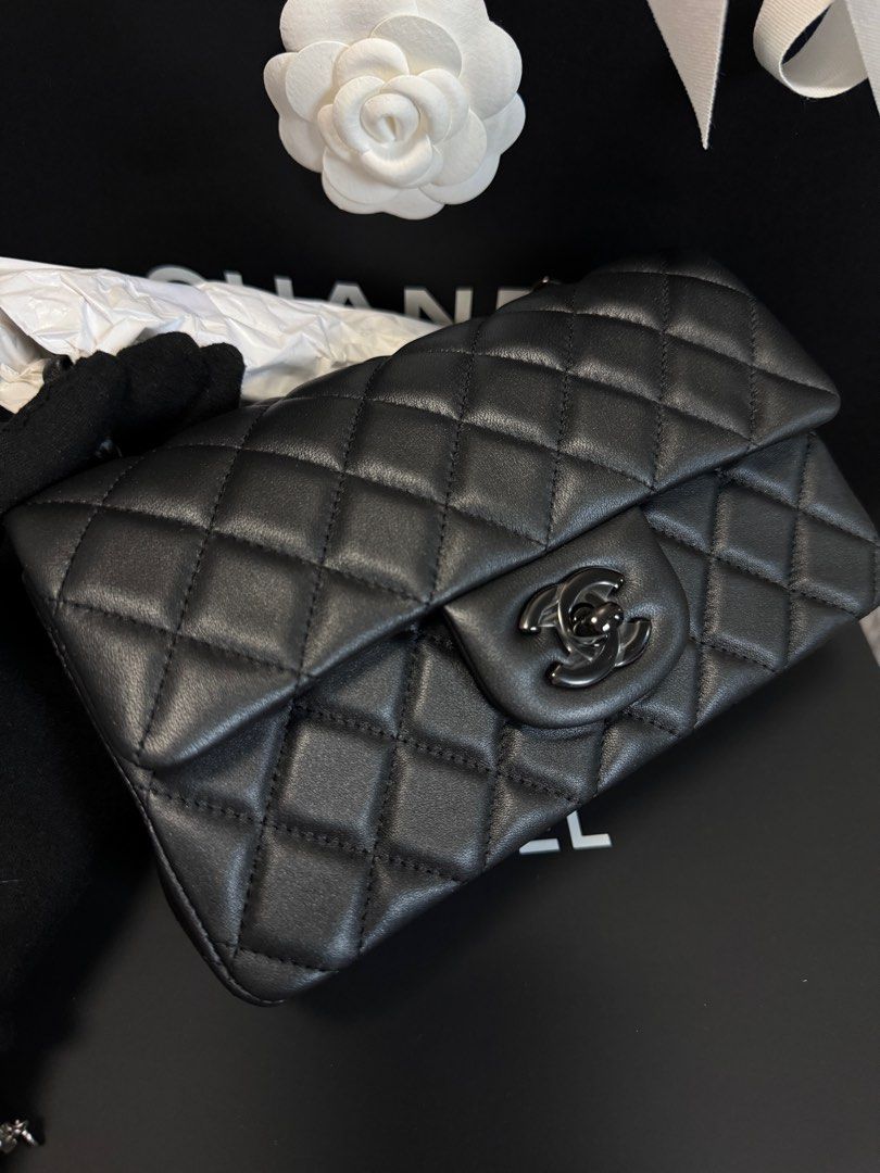 Chanel Mini CF So Black, Luxury, Bags & Wallets on Carousell