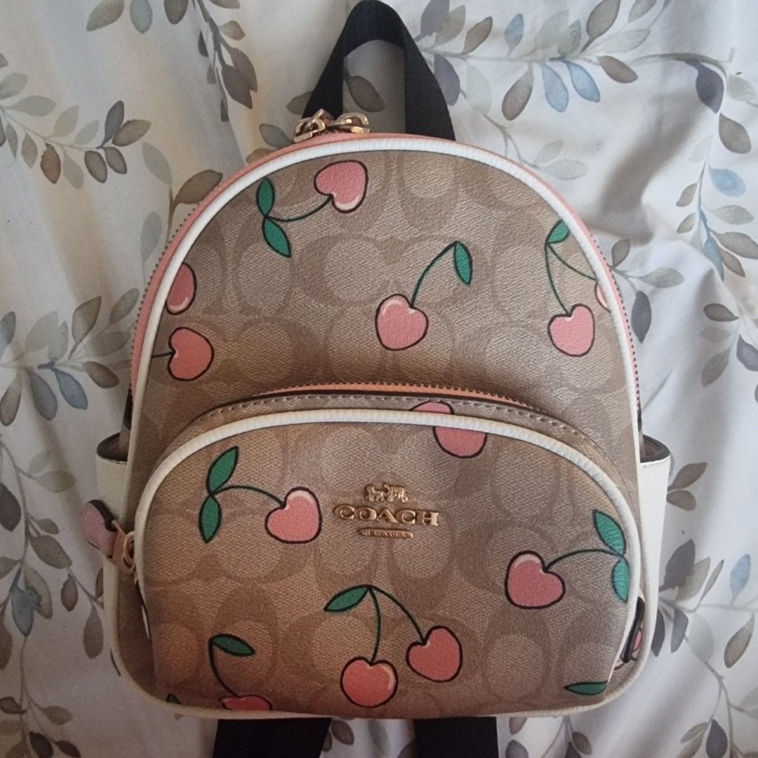 Class-A Coach Mini Court Backpack In Signature Canvas With Heart Cherry ...