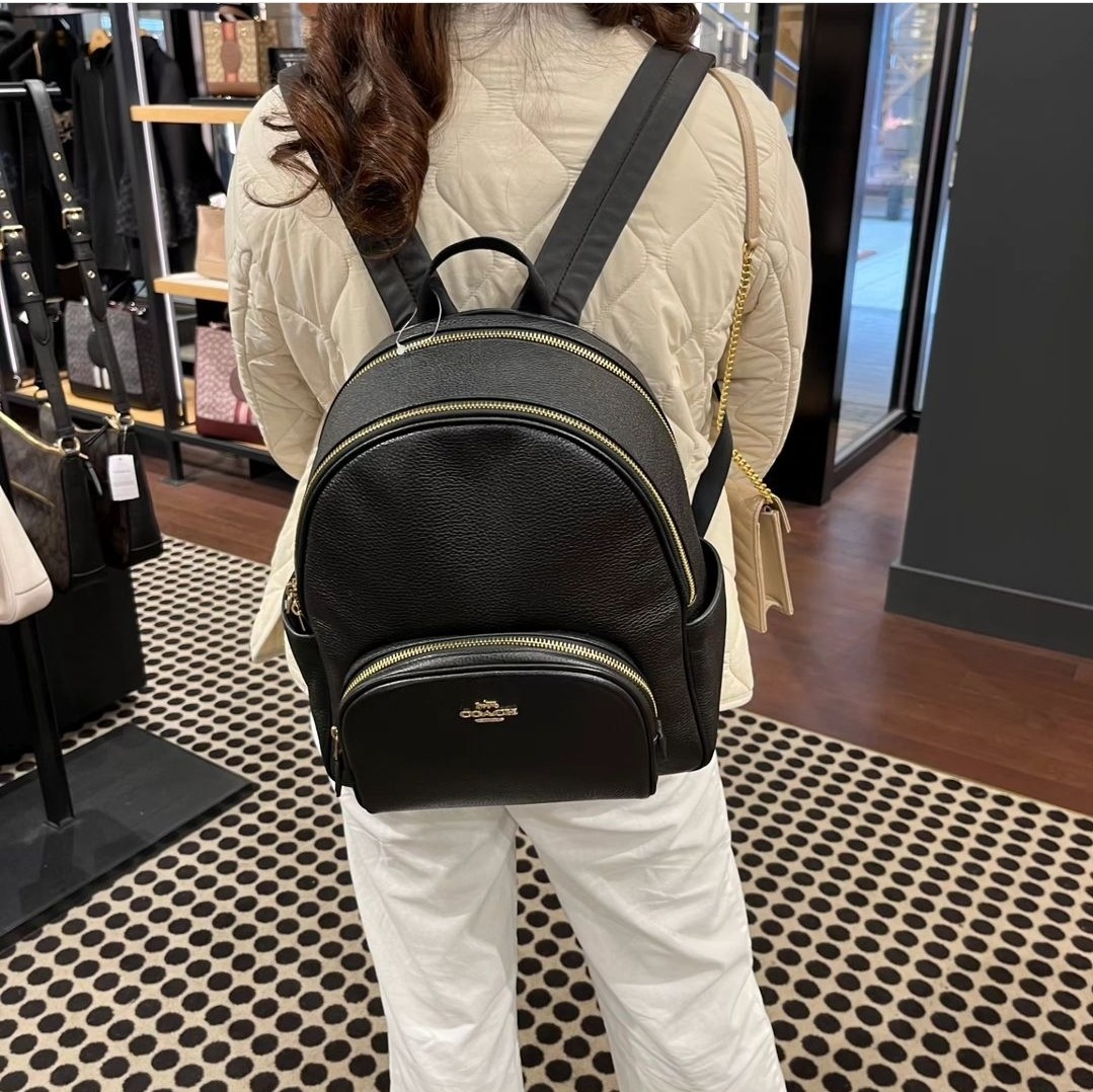 COACH Pebbled Leather Court Backpack, Women's Fashion, Bags & Wallets ...