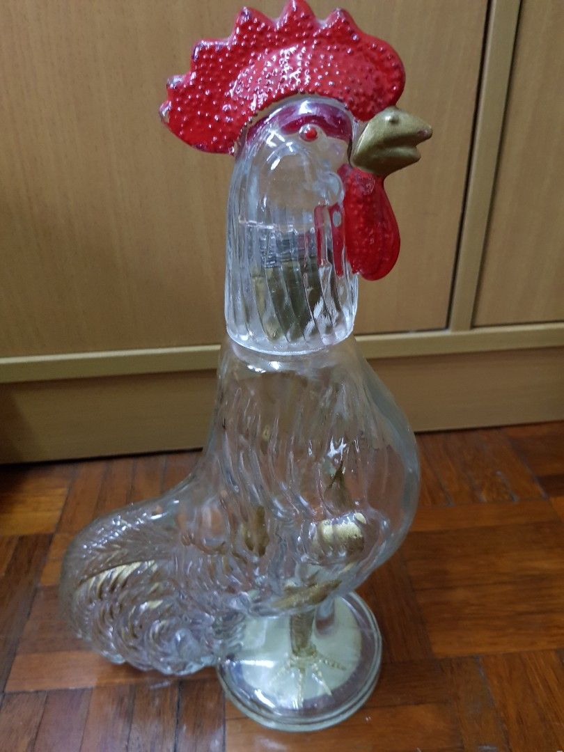 YEAR END SALES: Vintage glass Rooster decanter_ very rare, Furniture ...