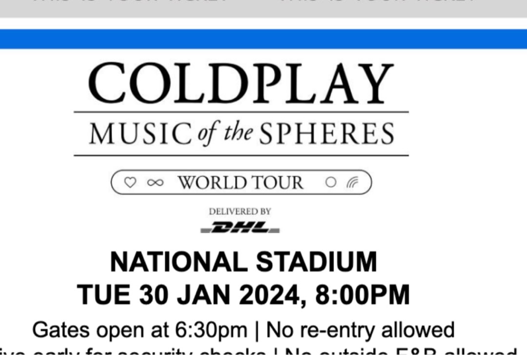 Coldplay Cat 3 - tue 30 jan, Tickets & Vouchers, Event Tickets on Carousell