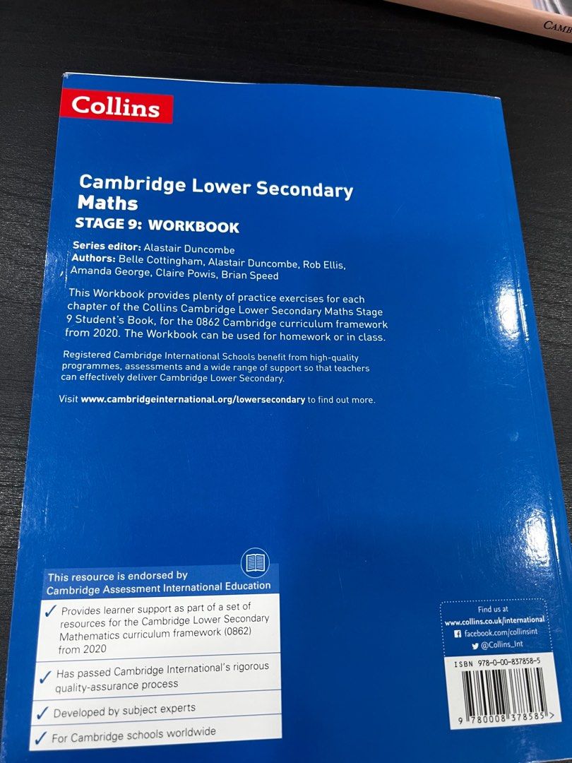 Collins Cambridge Lower Secondary Maths Stage 9: Workbook, Hobbies & Toys, Books & Magazines ...