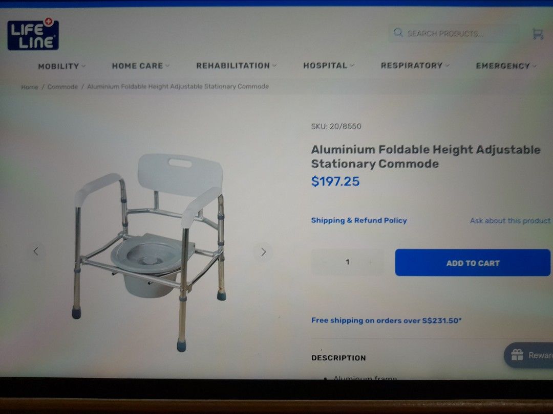 Commode Chair Stationary, Health & Nutrition, Assistive & Rehabilatory ...