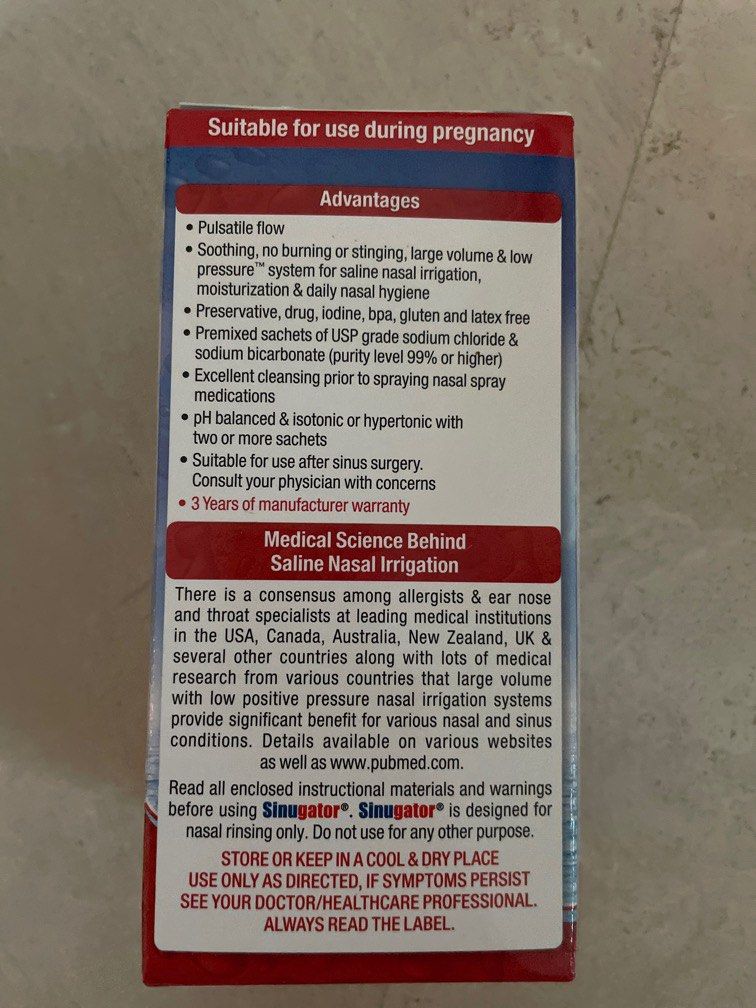 Cordless Pulsating Nasal Wash Device, Health & Nutrition, Medical ...