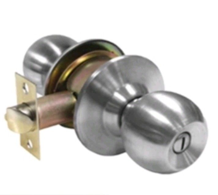 cylindrical door lock (silver), Furniture & Home Living, Security ...