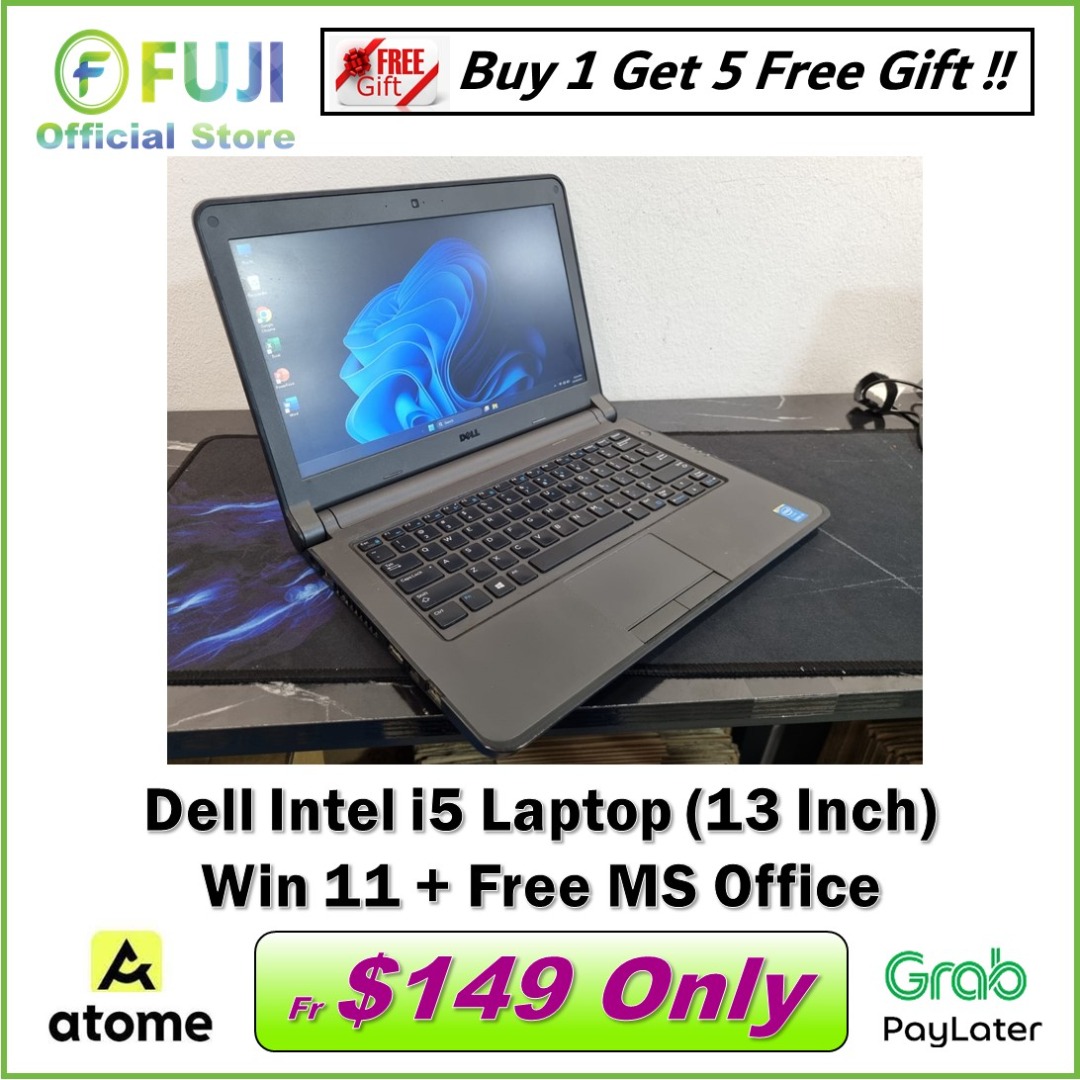 DELL Intel i5 Laptop - Windows 11 + MS Office Installed - 13 Inch ...