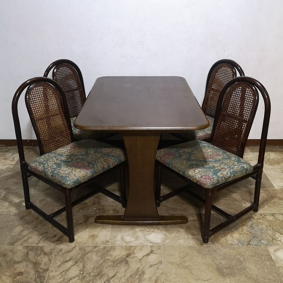 Dining set 4 seater KOSUGA solihiya rattan chair SALE 9600 (less 300 sf ...