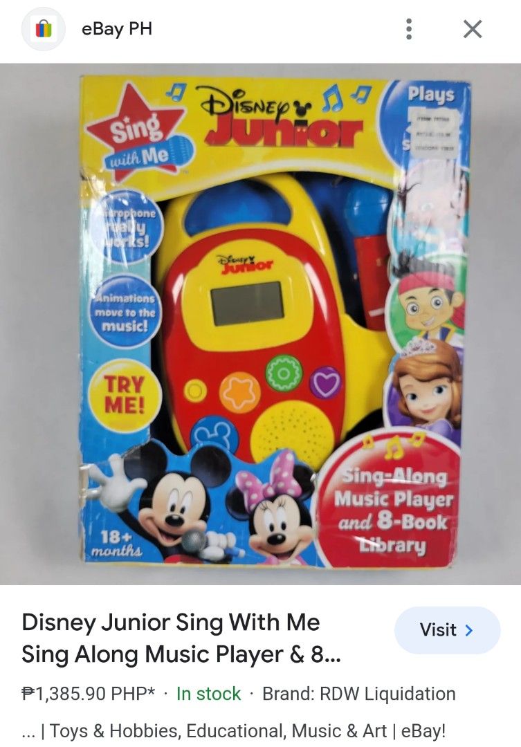 Disney Junior Sing with Me Sing Along Music Player, Hobbies & Toys ...