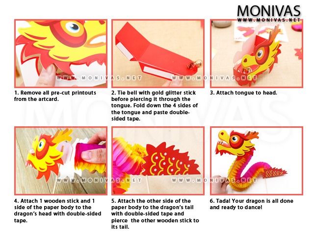 DIY Paper Chinese Dragon Dance New Year Festival Creative Crafting ...