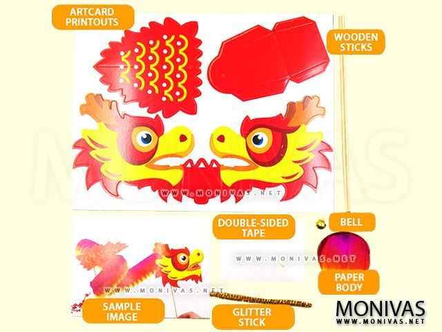 DIY Paper Chinese Dragon Dance New Year Festival Creative Crafting ...