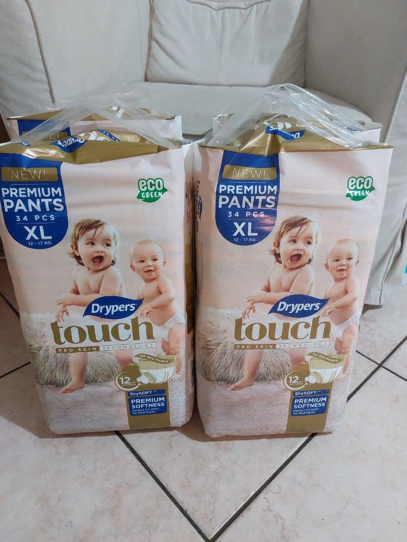 Drypers Touch Premium Pants XL diapers 34 pieces per pack, Babies ...