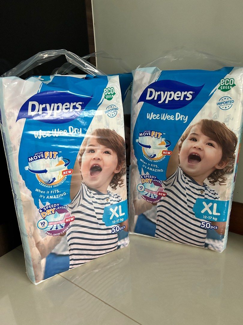 Drypers Wee Wee Dry XL, Babies & Kids, Bathing & Changing, Diapers ...