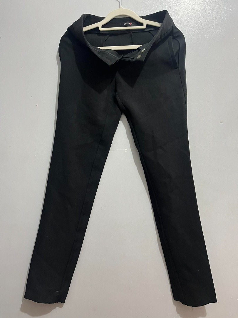ESSENXA Black Slacks, Women's Fashion, Bottoms, Jeans on Carousell