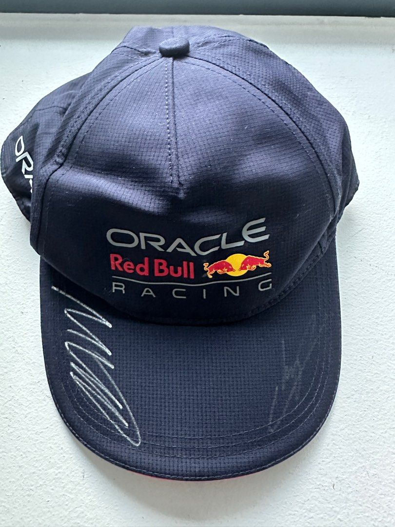 F1 SG GP Red Bull Sergio and Vettel signed cap, Men's Fashion, Watches ...