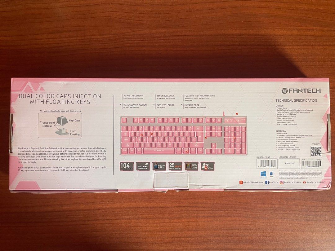 Fantech K613L Fighter II Sakura Edition Keyboard, Computers & Tech ...