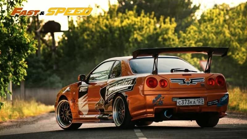 FASTSPEED 1/64 NISSAN GTR R34 NEED FOR SPEED RUSSION GOLD WITH FIGURE ...