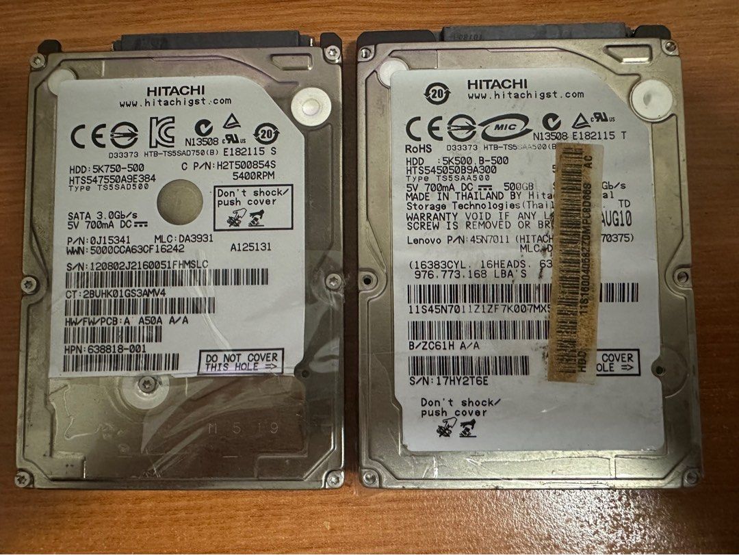 Faulty SATA 2.5” Hitachi HDD 500GB hard disk spoilt 5K750-500 5K500 B ...