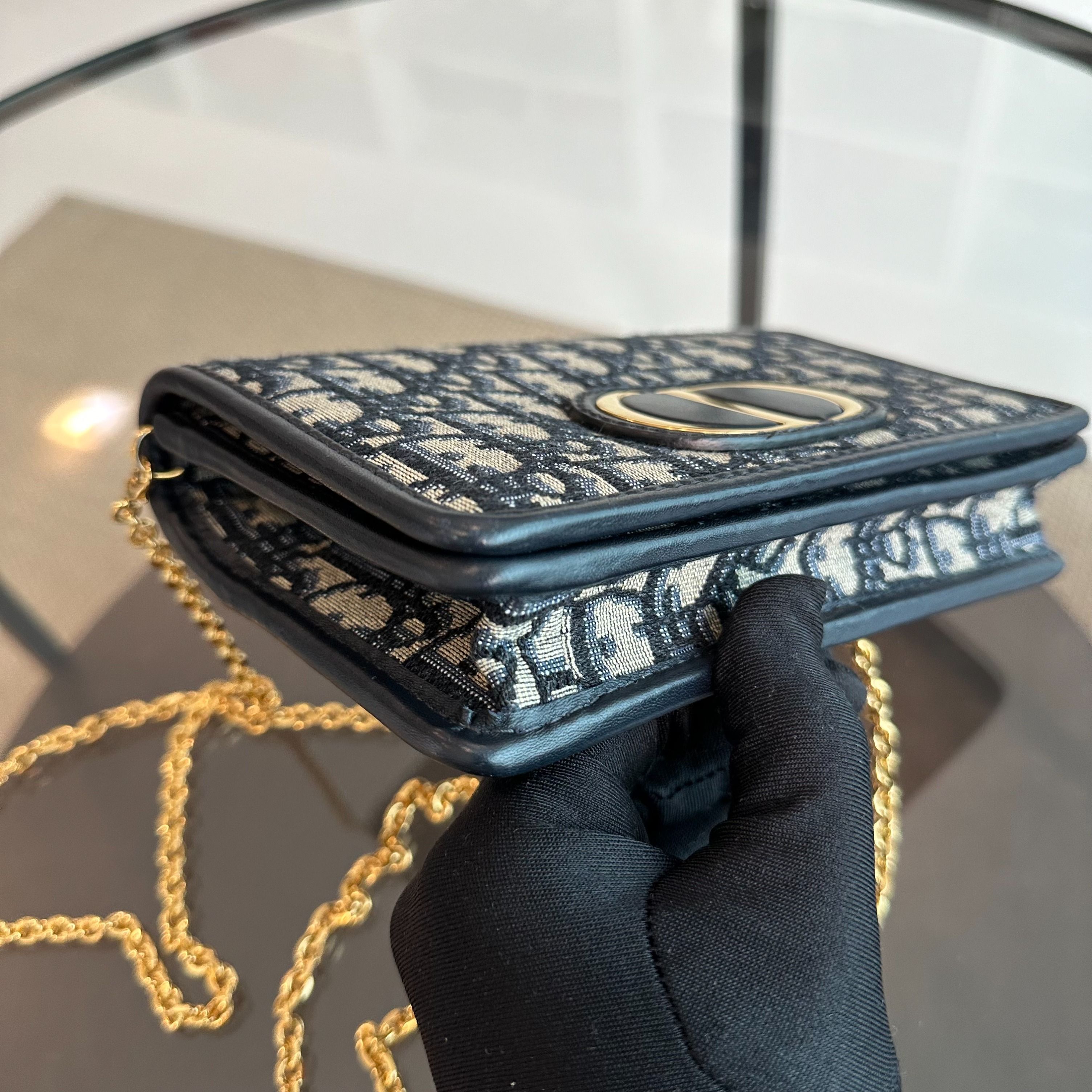 *Full Set, Receipt* Dior Montaigne 30 WOC Wallet On Chain Oblique ...