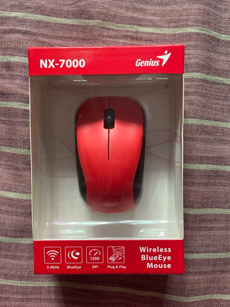 Genius wireless blue eye mouse (Red), Computers & Tech, Parts ...