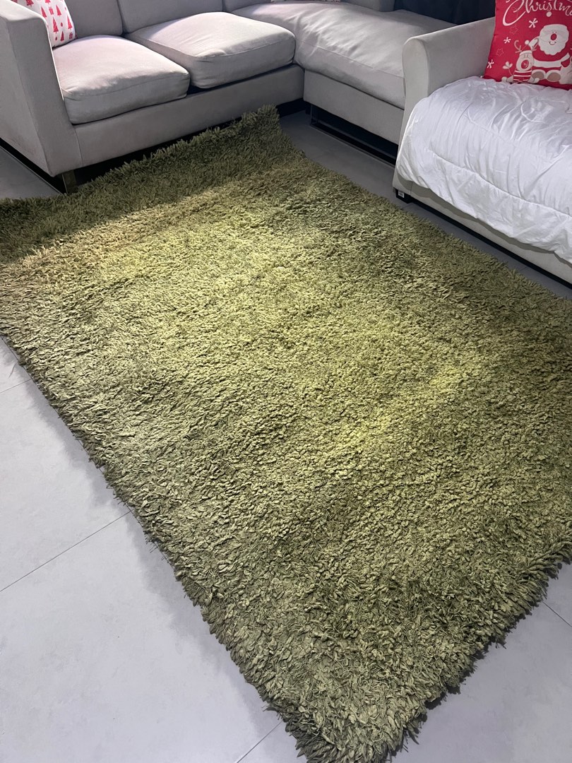 Green high pile carpet, Furniture & Home Living, Home Decor, Carpets ...