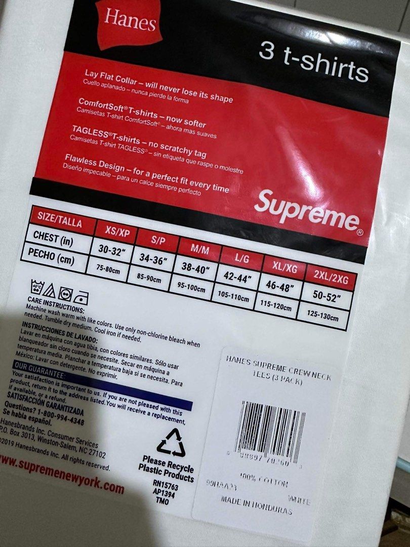 HANES X SUPREME TEE, Men's Fashion, Tops & Sets, Tshirts & Polo Shirts ...