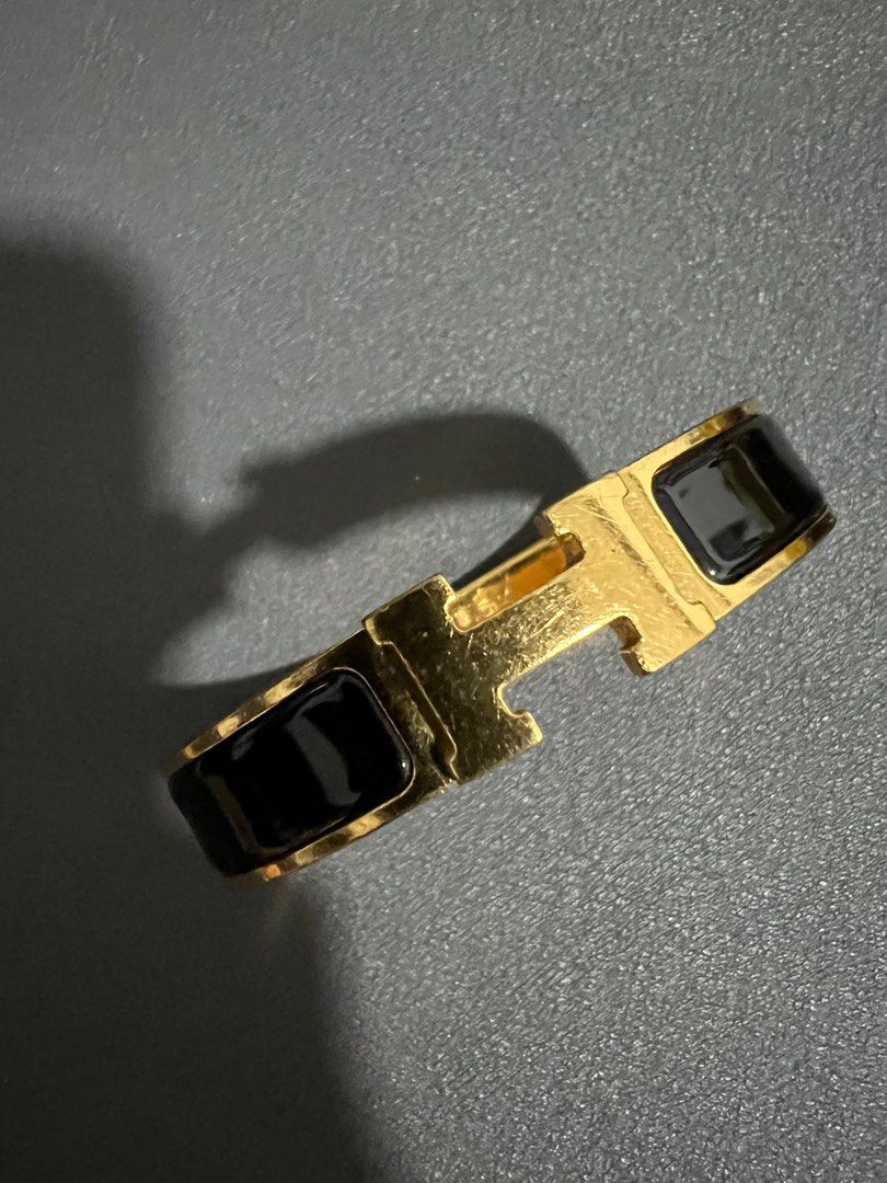 Hermes clic clac black n gold, Women's Fashion, Watches & Accessories ...