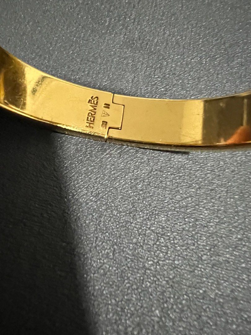 Hermes clic clac black n gold, Women's Fashion, Watches & Accessories ...