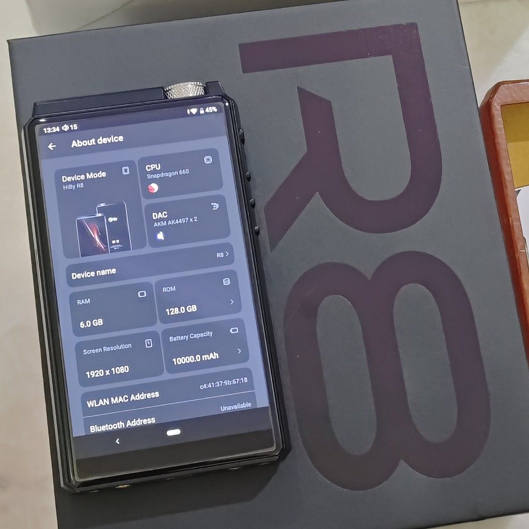 HiBy R8 Hi-Res Audio Player High-end DAP 6gb ram 128gb rom Mobile Concert Hall with Turbo Mode ...