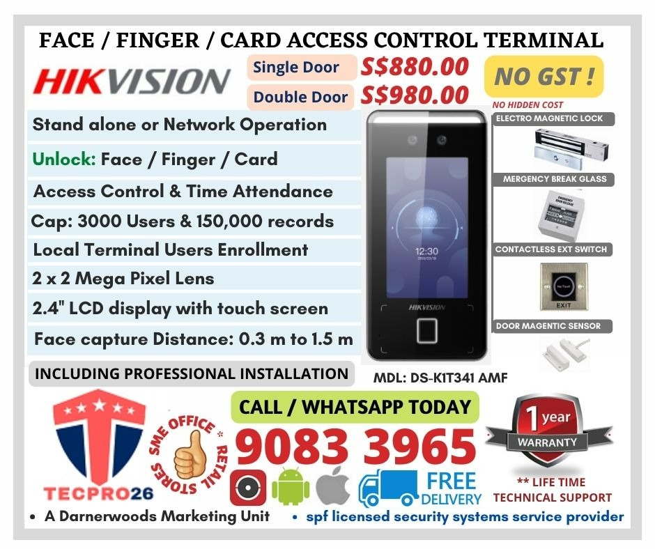 HIKVISION FACE / RECOGNITION / FINGERPRINT / CARD STANDALONE OR NETWORK ...