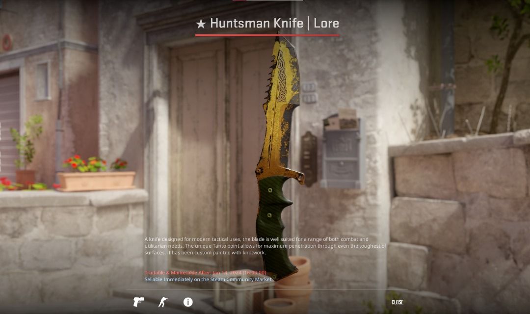 Hunstman Knife Lore (Battle Scared), Video Gaming, Gaming Accessories ...