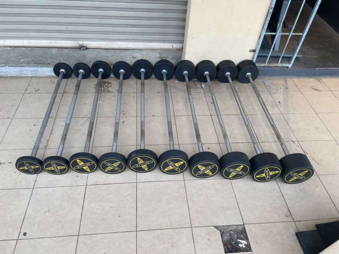 IFITFUN straight barbell set with ziva barbell rack gym, Sports ...
