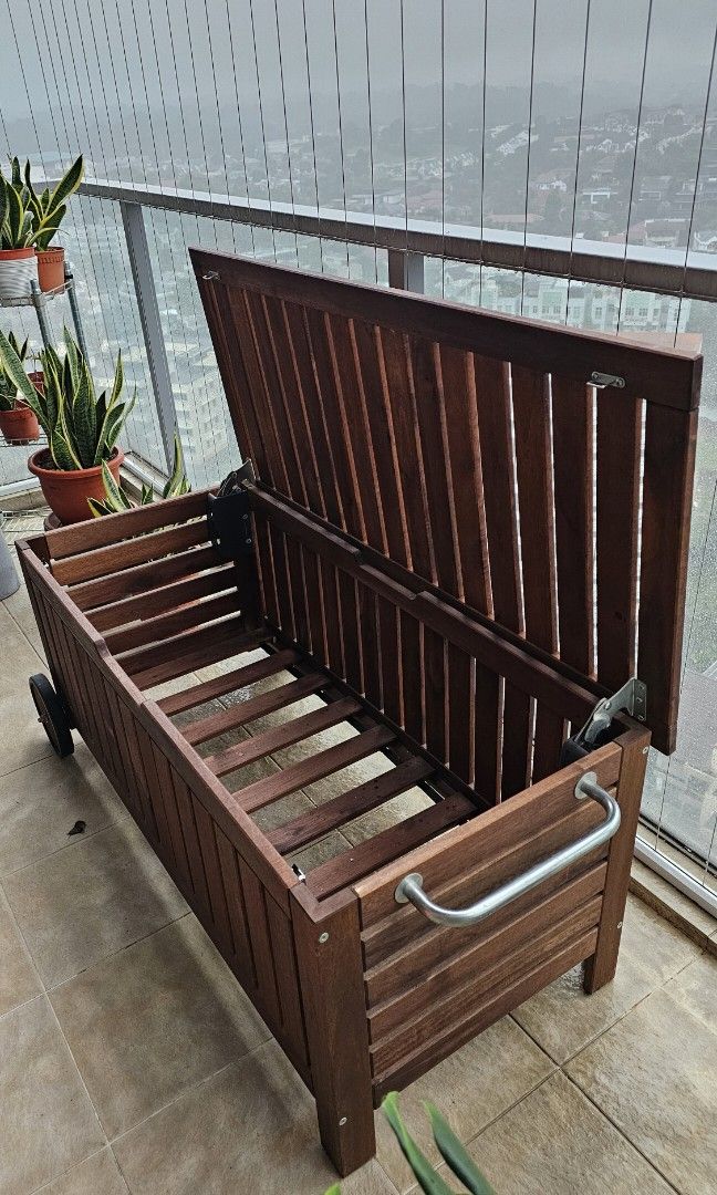 Ikea Applaro Storage Bench for balcony or patio, Furniture & Home ...