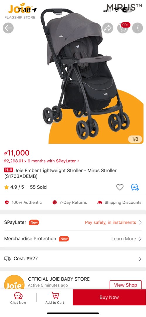 Joie Mirus Reversible Handle Stroller, Babies & Kids, Going Out ...