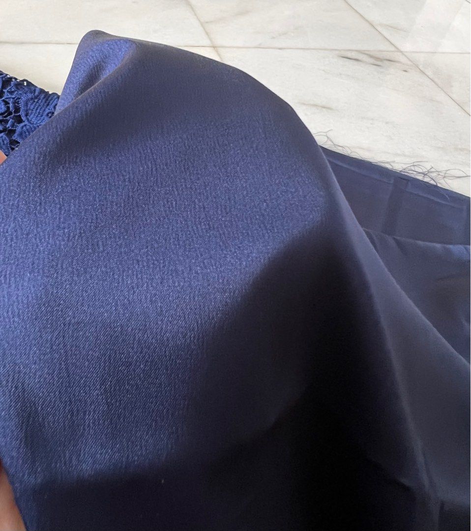 Kain Ela Prada Lace - Biru, Women's Fashion, Muslimah Fashion ...