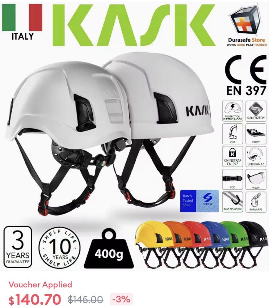 Kask Construction Helmet - Zenith $140 RRP, Health & Nutrition, Braces ...