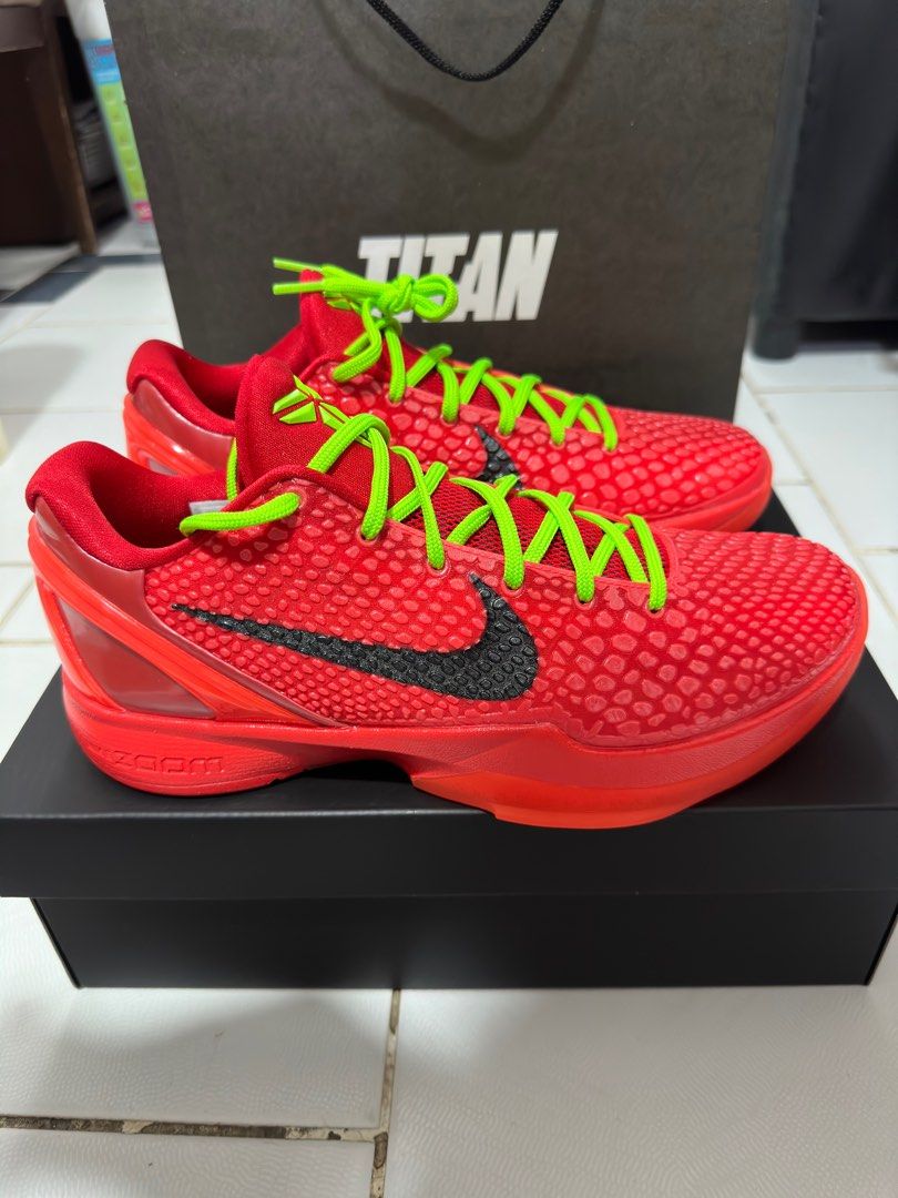 Kobe 6 Reverse Grinch 9.5, Men's Fashion, Footwear, Sneakers on Carousell