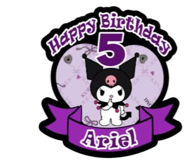 Kuromi Theme Customised Cake Topper, Hobbies & Toys, Stationery & Craft ...