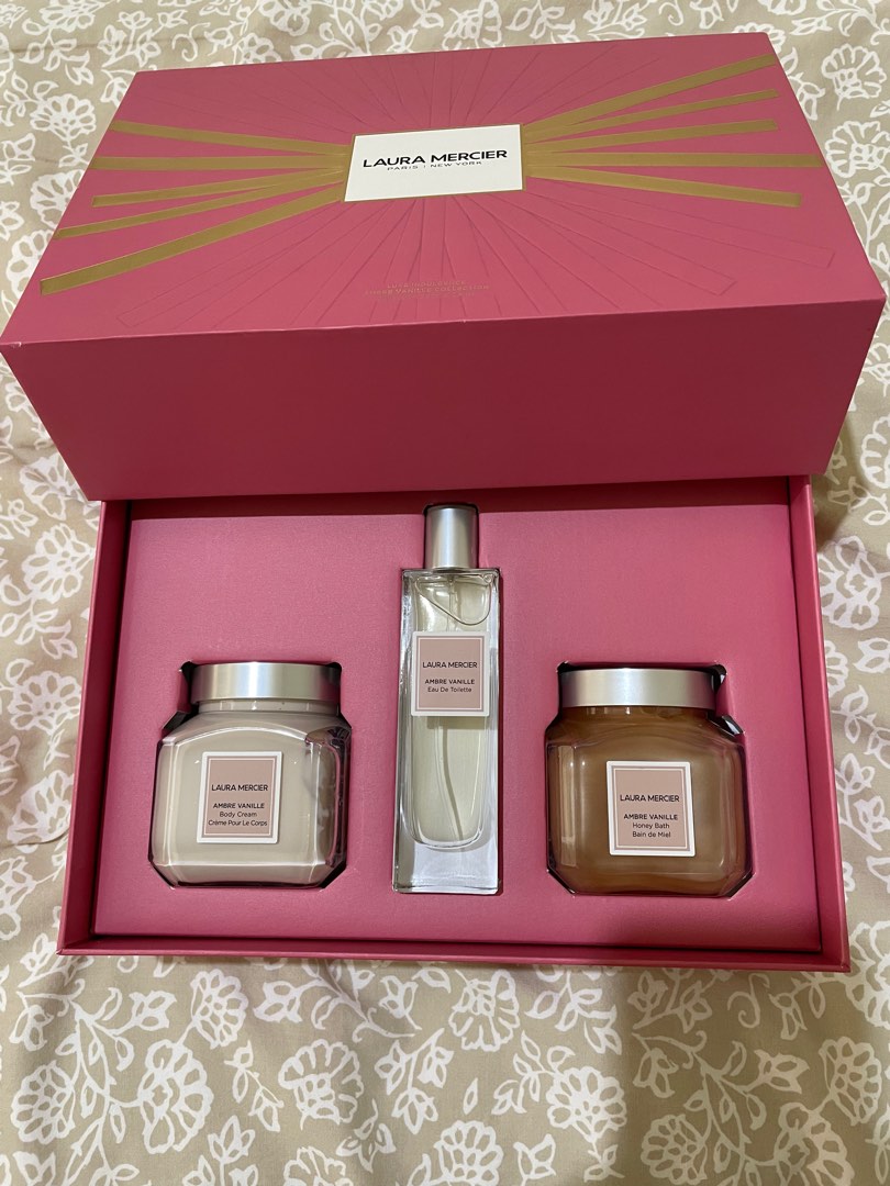 Laura Mercier Set (Perfume, Body Cream, Honey Bath), Beauty & Personal ...