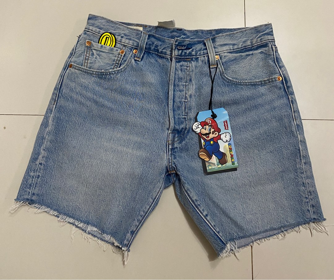 Levis denim shorts super mario, Men's Fashion, Bottoms, Shorts on Carousell