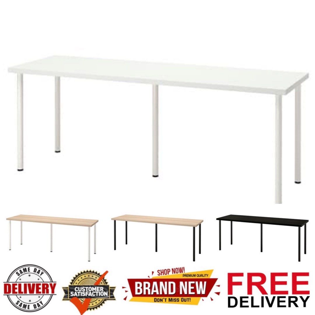 Long Study Table 200cm gaming table 200cm work table 200cm LAGKAPTEN ...