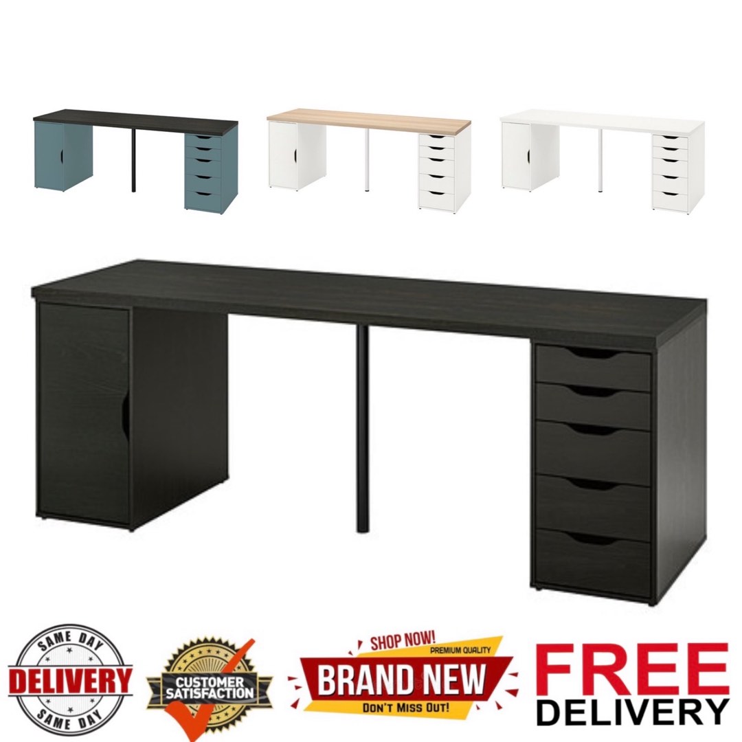 Long Study Table 200x60 gaming desk brand new LAGKAPTEN / ALEX Desk ...