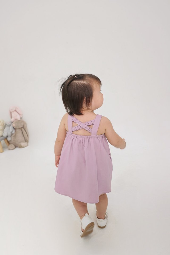 LOVET RHEA CROSS-BACK TENT DRESS (LILAC) - MINI, Babies & Kids, Babies ...